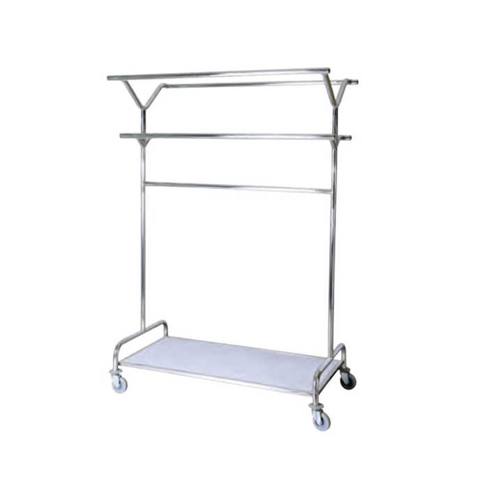 Stainless Steel Laundry Trolley Clothing Delivery Cart Hotel Supplies ...