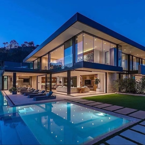 2 Floor Steel Frame House - 4 Bedrooms Prefab Villa with Modern Design ...
