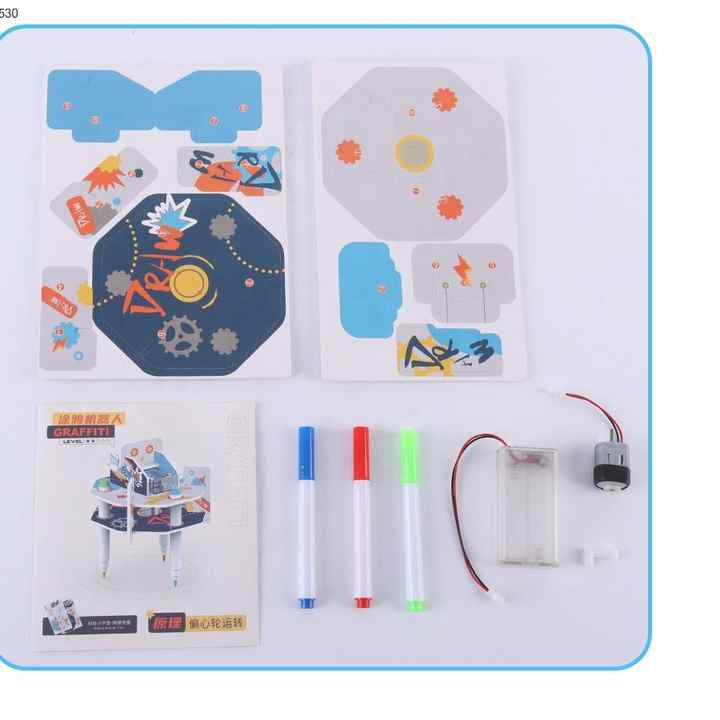 Graffiti Robot Electric Vibration Draw Physics Educational Toy Diy ...