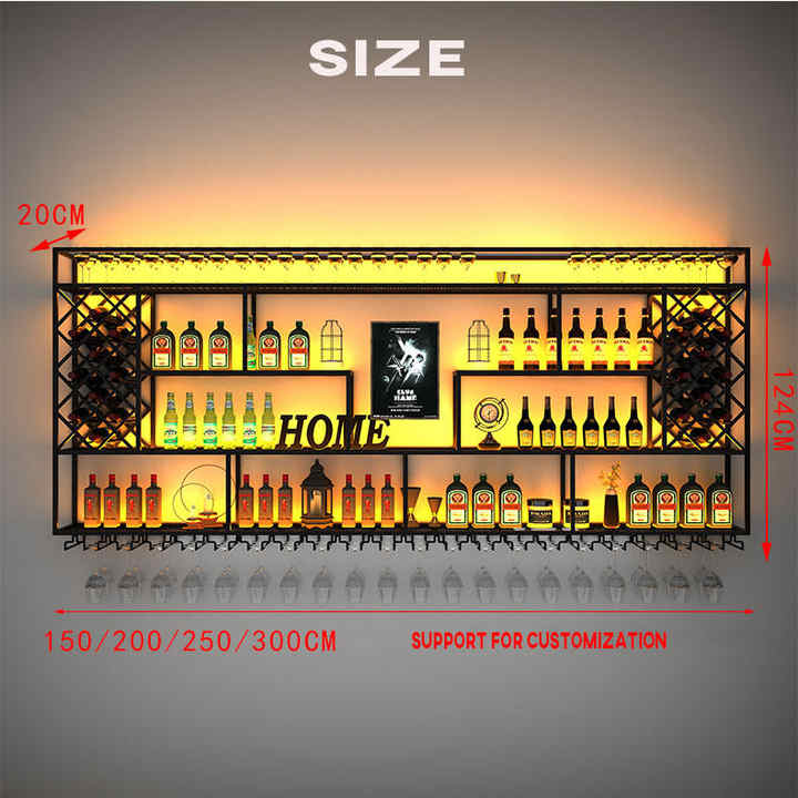 Customized Bar Metal Wall Display Wall Mounted Wine Racks| Alibaba.com