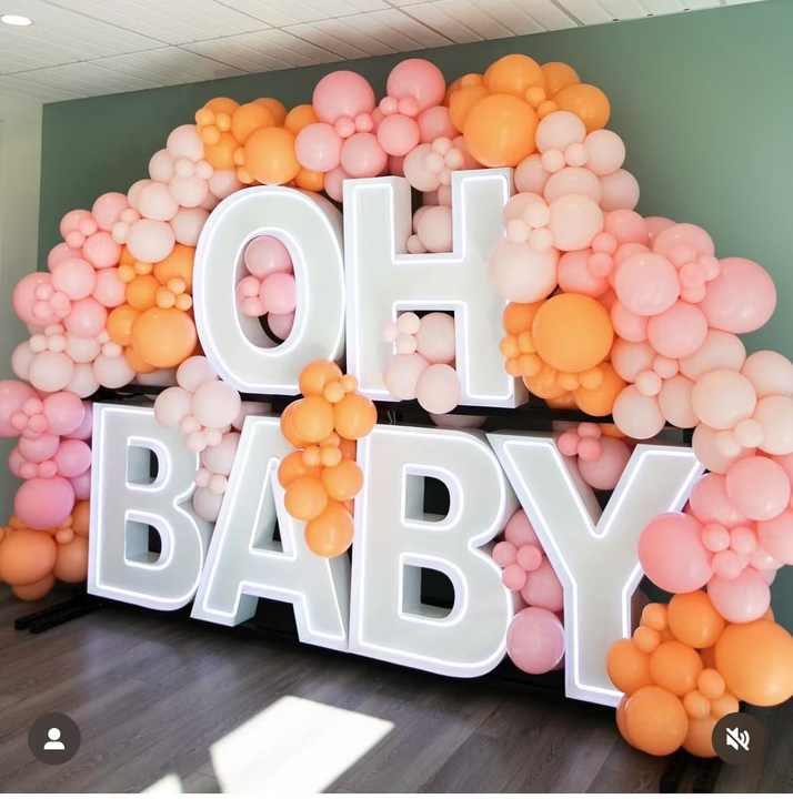 OH BABY RGB Neon Letter Signs 3FT 4FT Party Supplies for Park Birthday ...