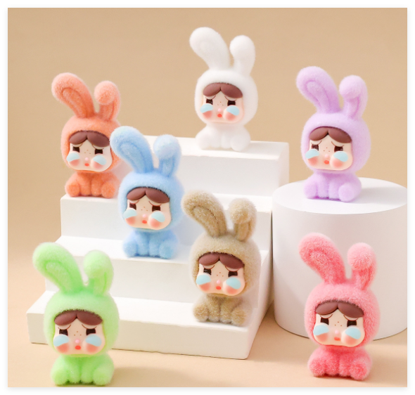 Miniature Colored Flocking Crying Baby Doll - 3D Figurine