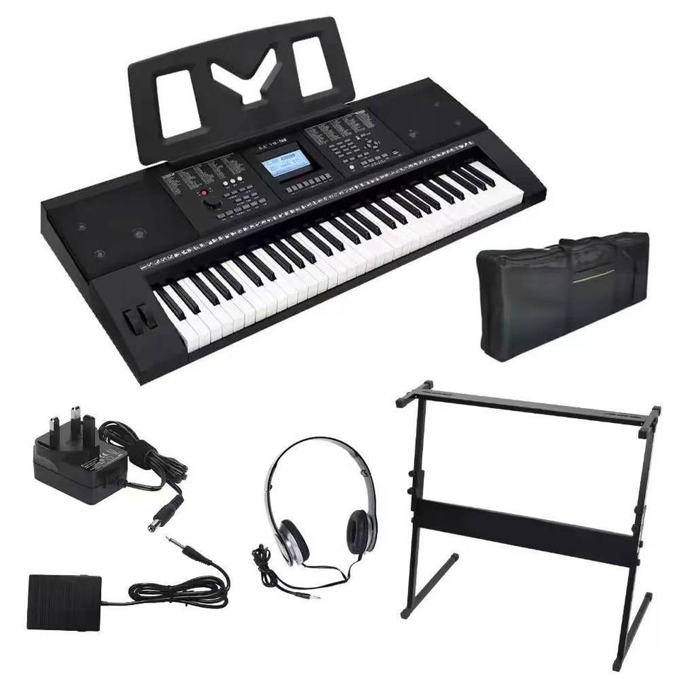 Electronic Keyboard With Gig Bag and Stand Set Brand Adult Size 61 Keys ...