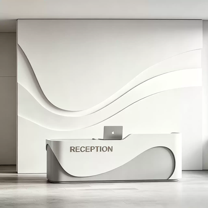 Customized Size and logo Beauty Salon Furniture Wooden Cashier Front ...