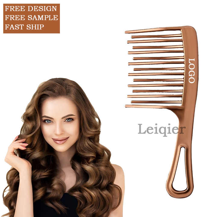 Custom Logo Double Row Ladies' Styling Comb Large Toothed Special ...