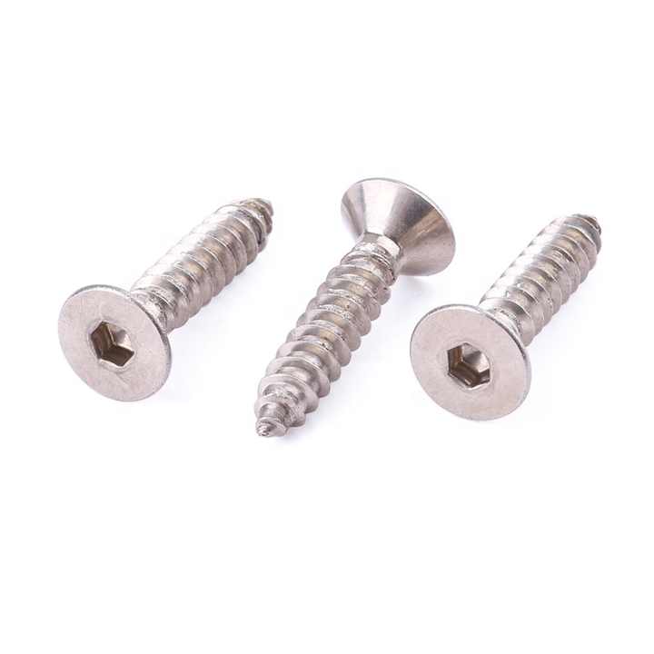 DIN Standard Hex Socket Flat Countersunk Pointed Tail Self-tapping ...