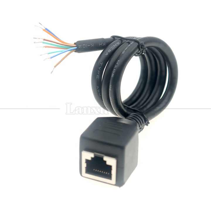 RJ45 Female Jack Socket to Open Tinned Soldering 8 Wires