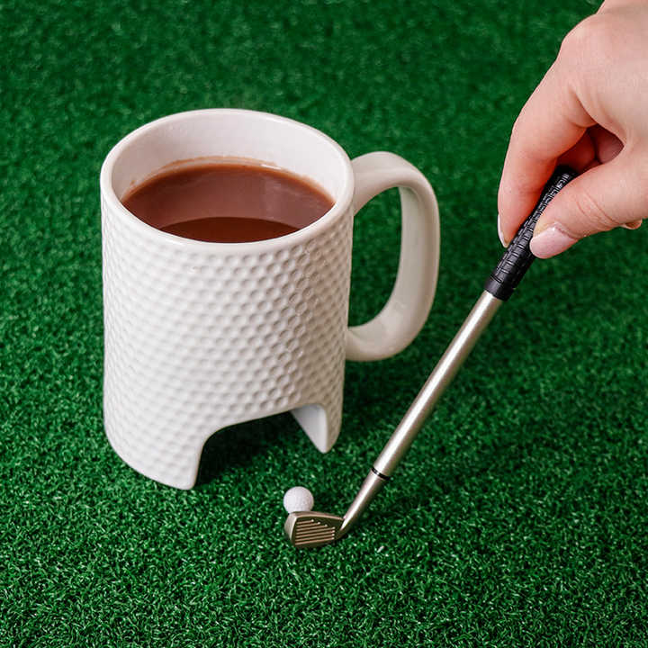 Eco-Friendly Stoneware Mug & Ballpoint Pen Sets With Golf Shape Ceramic ...