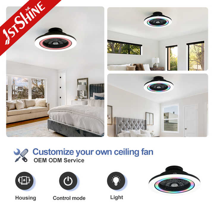 1stshine LED Ceiling Fan - RGB Lighting & 4 Speed Control