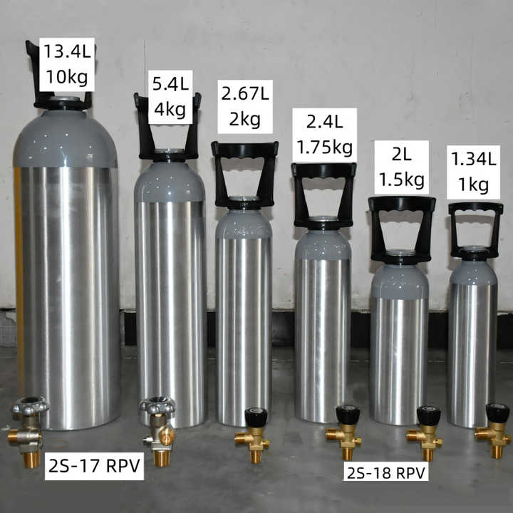 ZX High Pressure Co2 Carbonators 1KG 2KG 4KG 5KG 10KG Bottle Refill Soda Stream Aluminium Co2 ...