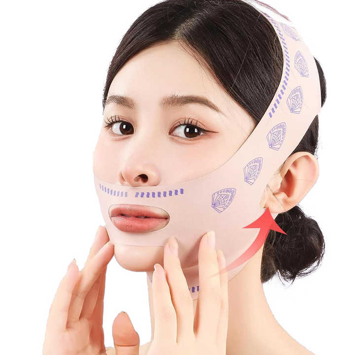 Most popular pink cheap double chin v line up face lifting bandage home ...