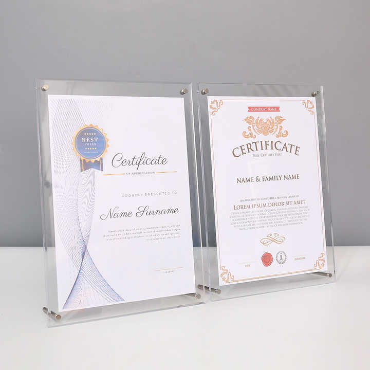 Free Standing Clear Acrylic Photo Frame Vertical Horizontal Display ...