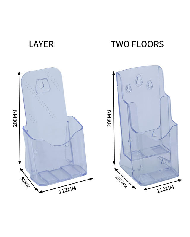 1/3 A4 Leaflet Acrylic Brochure Holder Clear Plastic Countertop Booklet ...