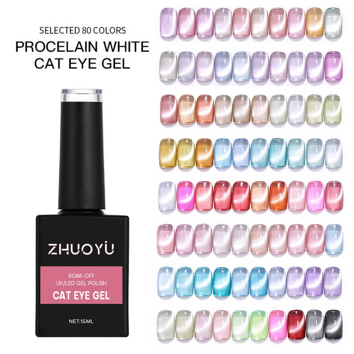High Quality Non Toxic 80 Colors Uv Cat Eye Gel Set Custom 15ml Eye Cat ...