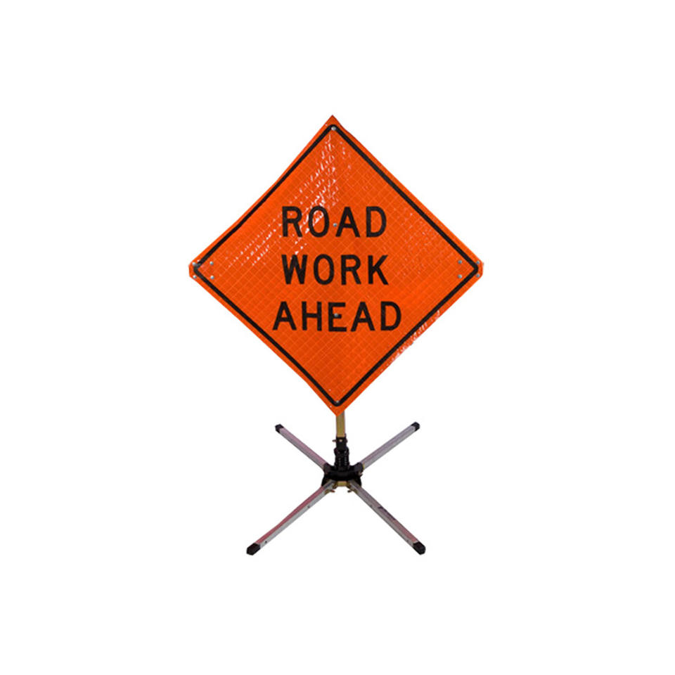 ST04-2 Portable Traffic Reflective Sign Stand Roll up for Road Safety ...