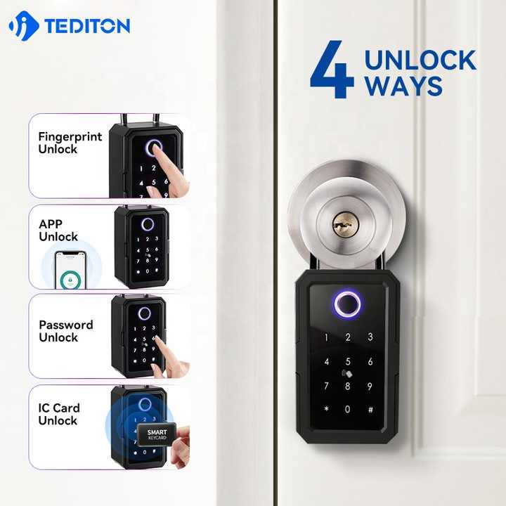 Tediton K3F Ttlock App Fingerprint Wall Mounted Key Storage Box