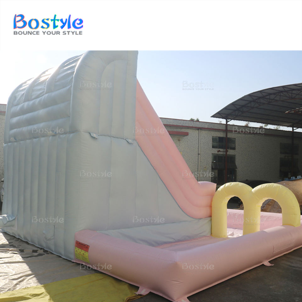 Dual Slide Bounce House Pastel PVC Inflatable Water Park for Kids ...
