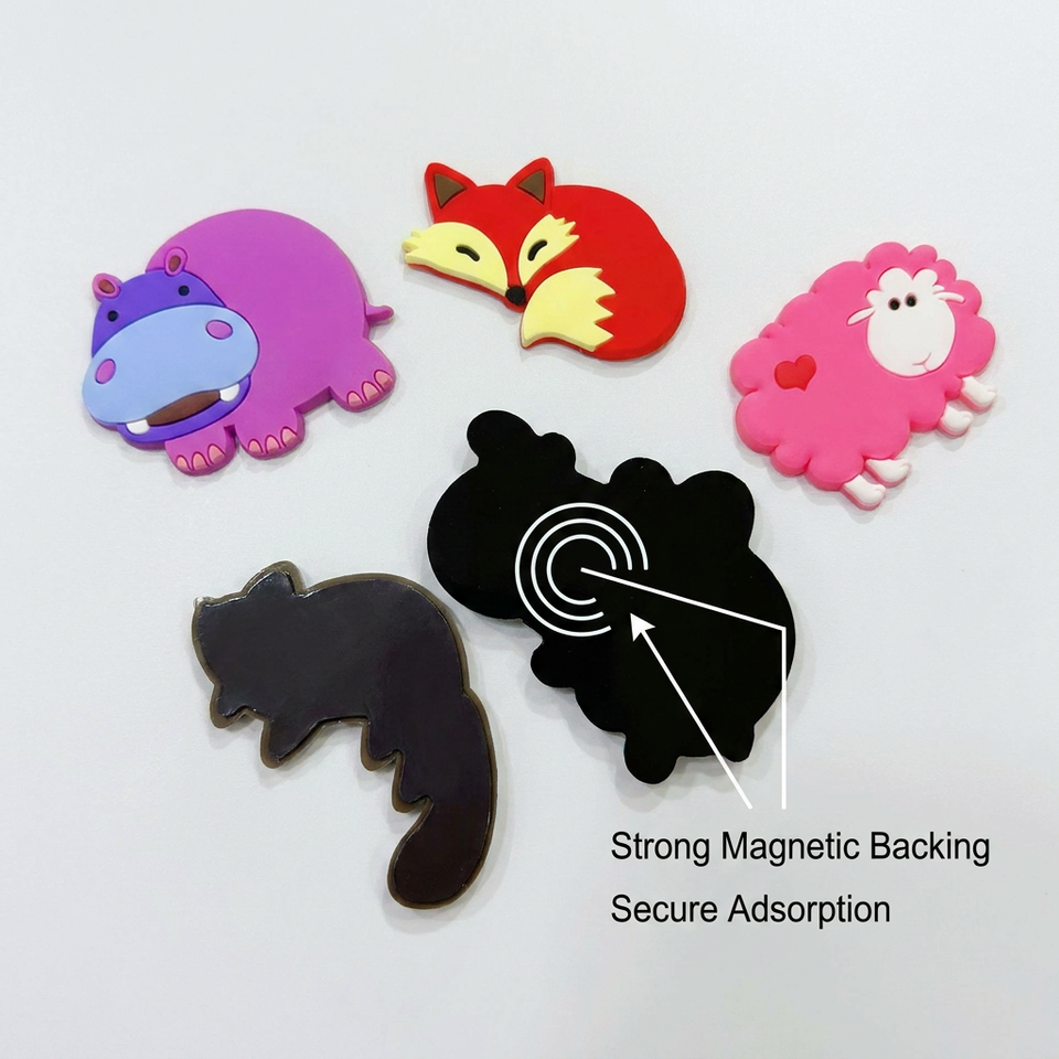 Cute Cartoon Animal Fridge Magnets, 3D Soft PVC Refrigerator Magnet Set ...