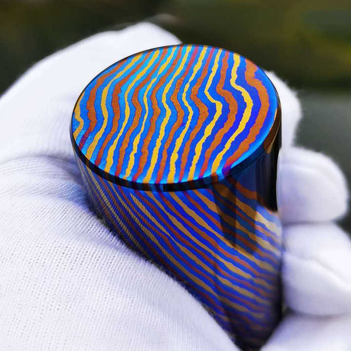 Custom Timascus Mokuti Titanium Damascus Rods & Sheets