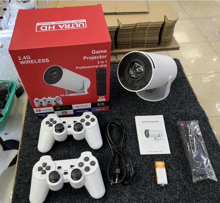 HDR Gaming Projector - Portable 4K with Game Controller