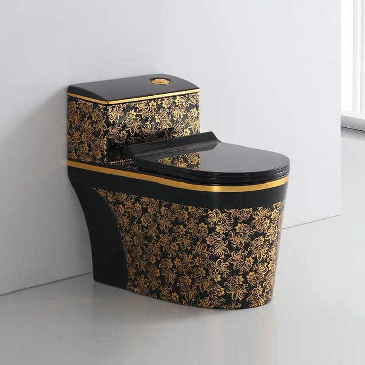 Royal Vintage Middle East Porcelain Golden One Piece Bathroom WC Fancy ...