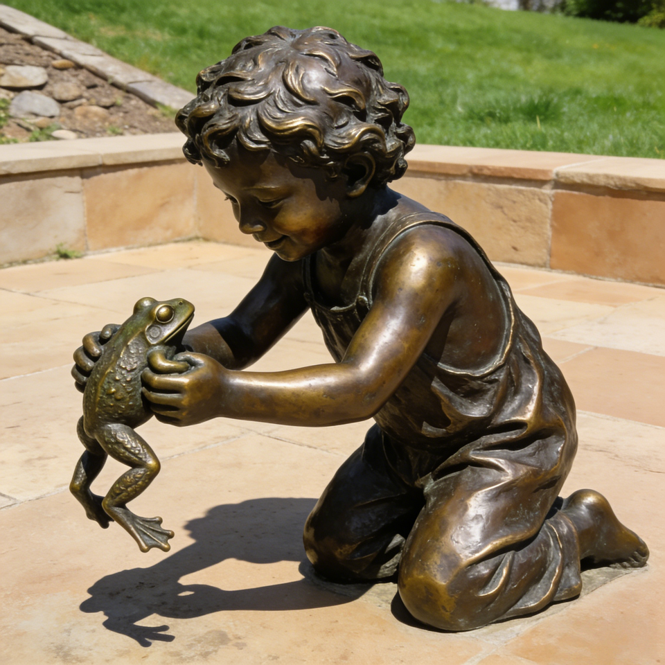 Garden Decoration Angel Little Girl Sculpture Garden Sitting Girl ...