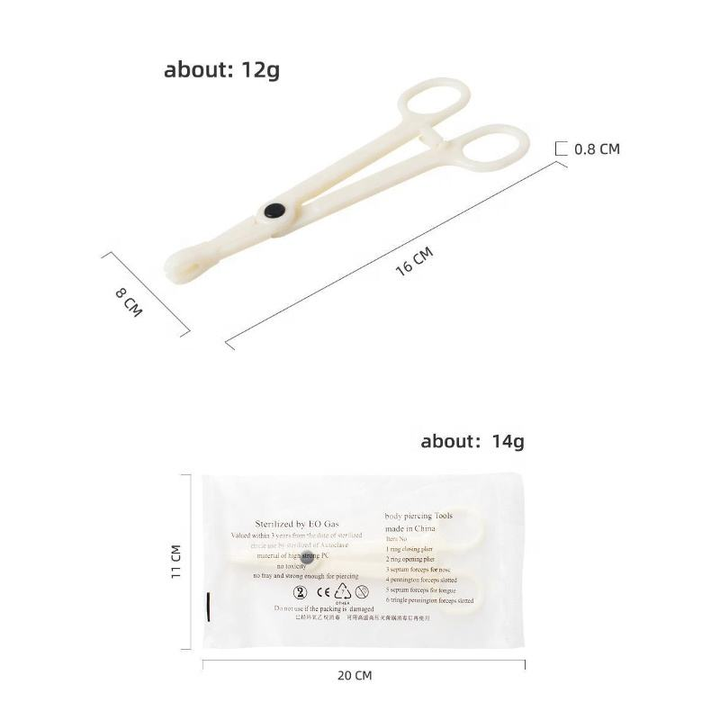 Factory Direct Disposable Plastic Sterilized Piercing Forceps Ear Lip ...