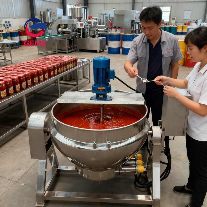 Industrial Fruit Tomato Puree Making Machine Mini 500L Steam Jacketed ...