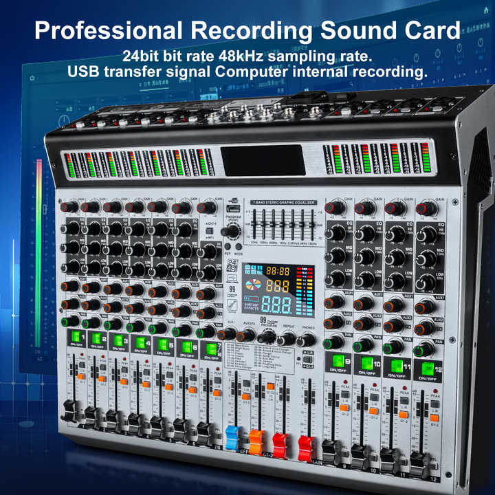 TX-12 12 Channel 99 DSP Digital Mixer Professional Powered DJ ...