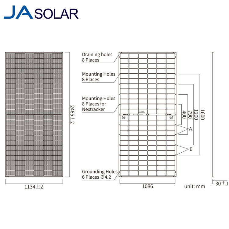 JA Solar 640W Bifacial Solar Module Dual Glass 72 Cells N-Type| Alibaba.com