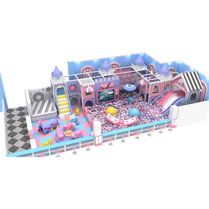 Fun Pink Indoor Playground Park Equipment for Children's Indoor Play ...