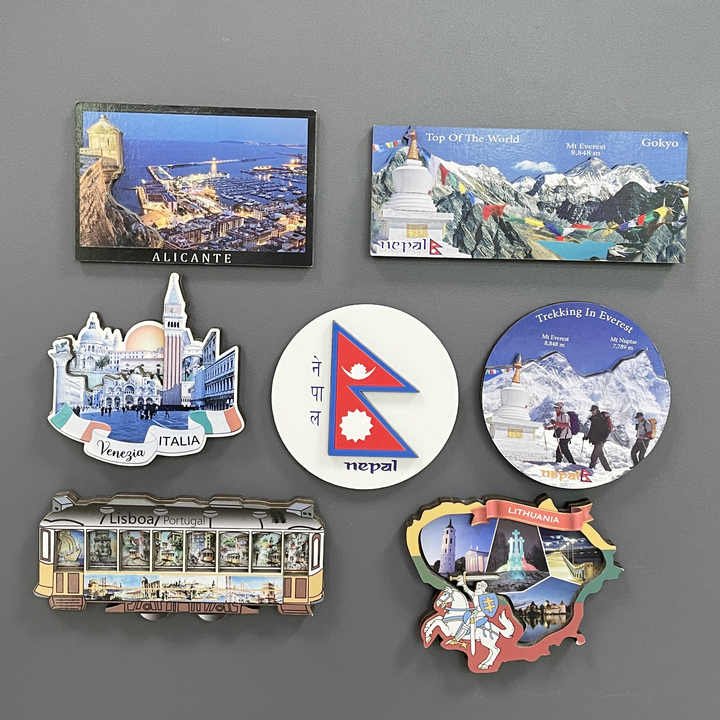 Custom 3D Magnets - Engraved Wooden Souvenir Photo Magnets