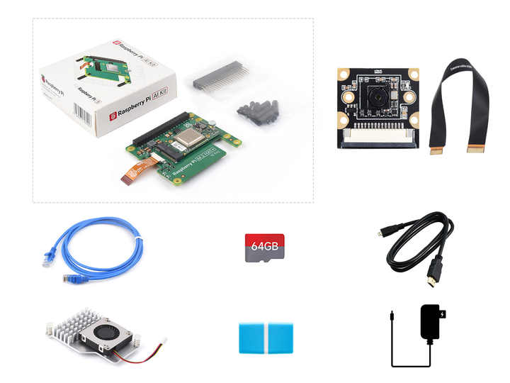 Raspberry Pi 5 AI Kit with Waveshare Accessory - 2GB-8GB RAM