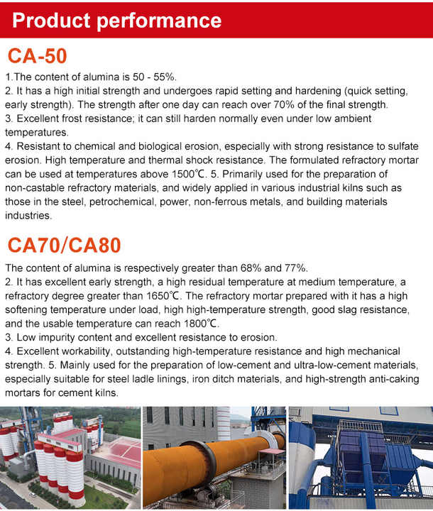 Refractory Pure Calcium Aluminates Cement CA 50 CA 70 CA 80 High ...