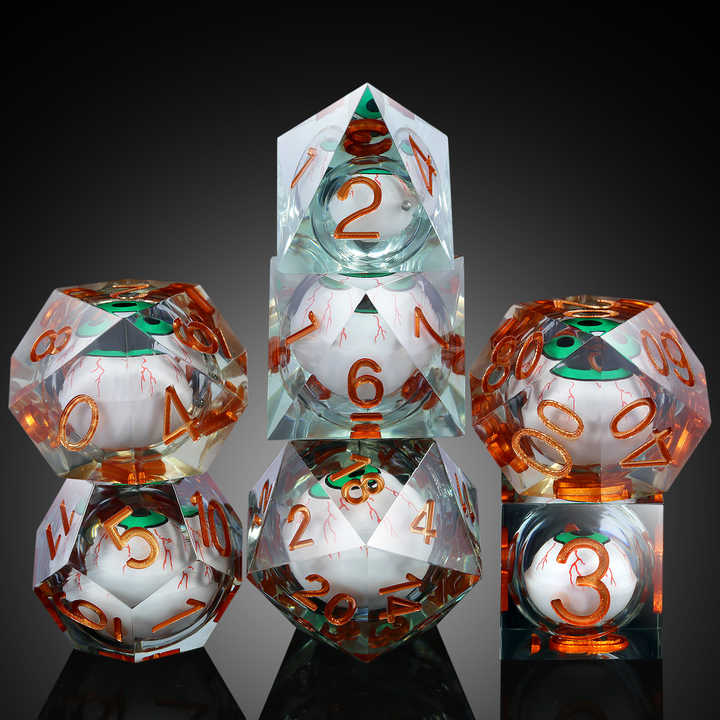 Custom DND Dice Resin Dragon Eye Liquid Core Sharp Edge Handmade Dice ...