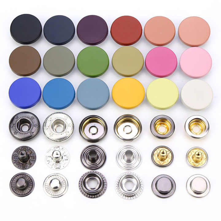 Custom logo Metal Alloy Flat Snap Buttons for Clothes 4 Parts Metal ...