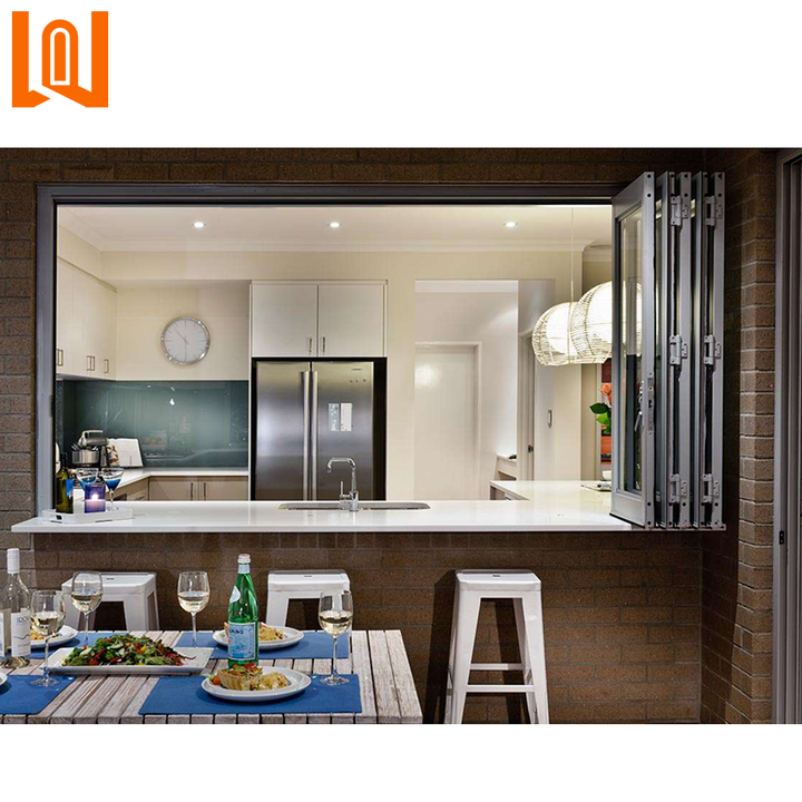 Aluminum Tempered Glass Accordion Horizontal Folding Local Window ...