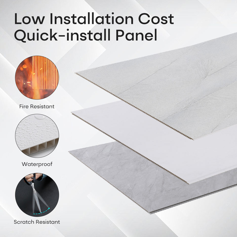 PVC Wall Panel Custom Strip Shaped Plasterboard Ceiling Tile Cladding ...