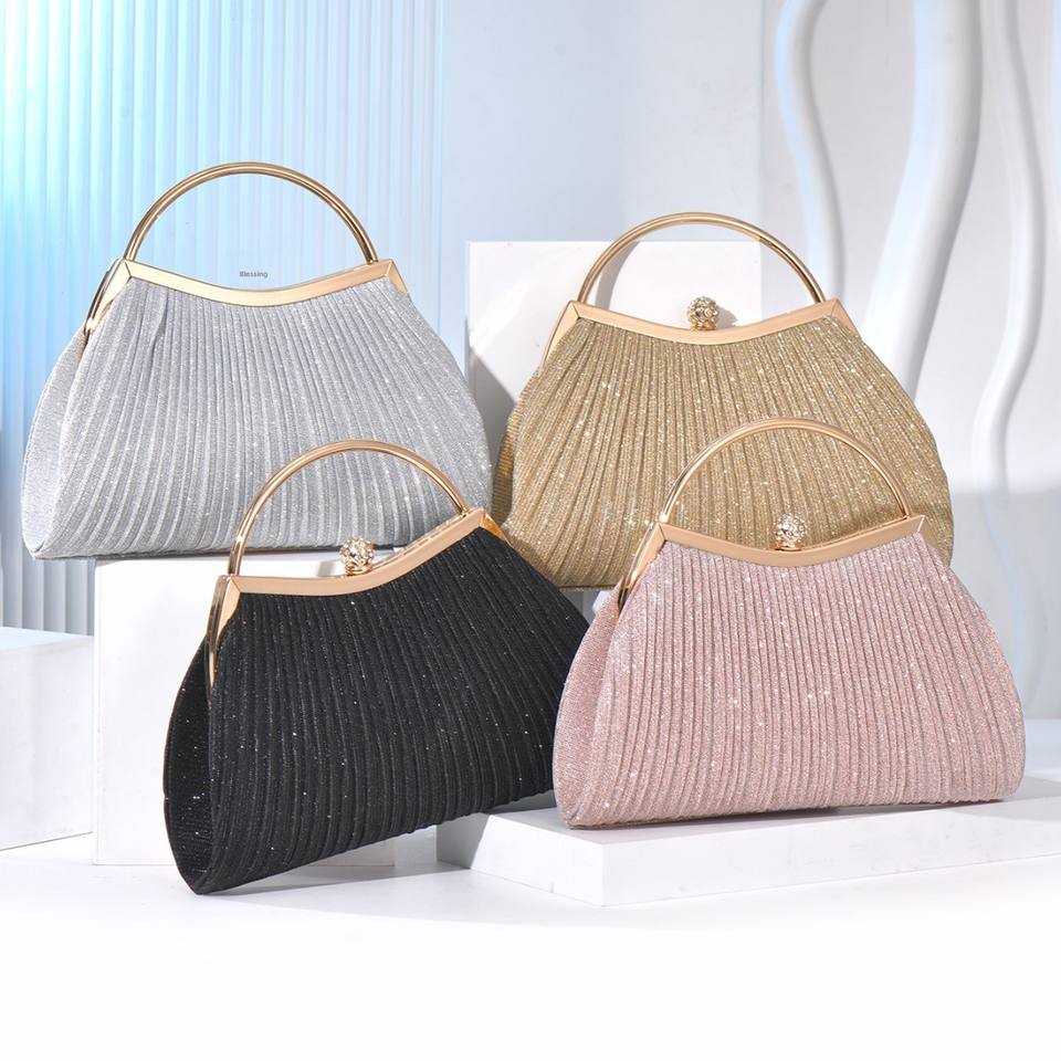Polyester Shell-shaped Diamond-encrusted Crown Head Chain Clutch Bag ...