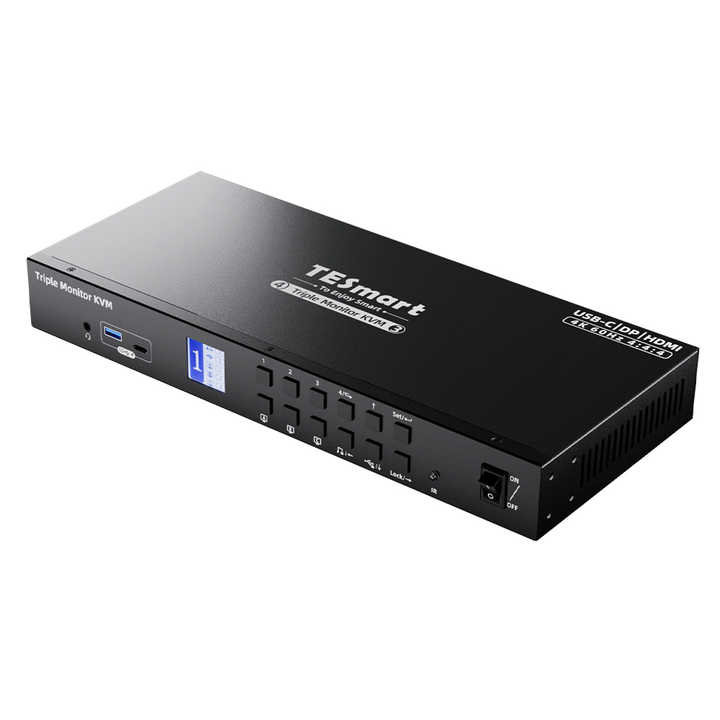 Tesmart Triple Monitor KVM Switch - 4k60hz Support