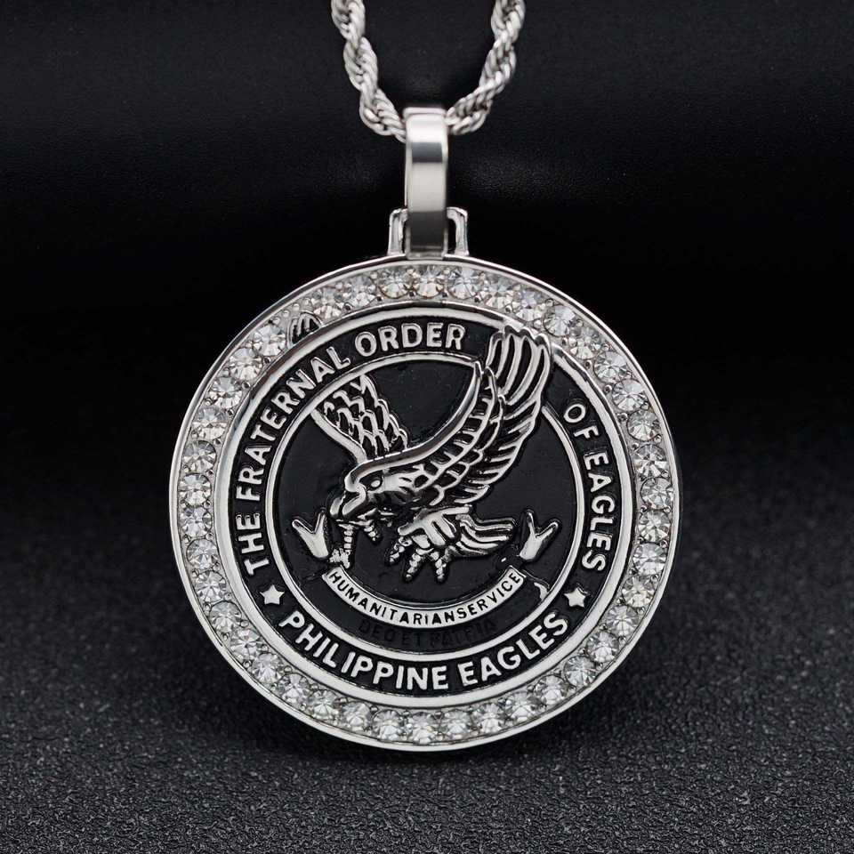 2026 Hip Hop Philippine Eagle Animal Pendant Necklace for Men, Iced Out ...