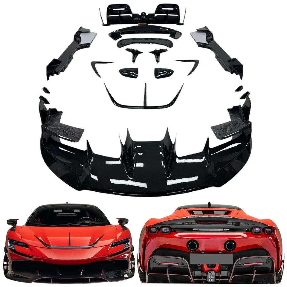 For Ferrari SF90 Upgrade MSY Lip Kit - Dry Carbon Fiber| Alibaba.com