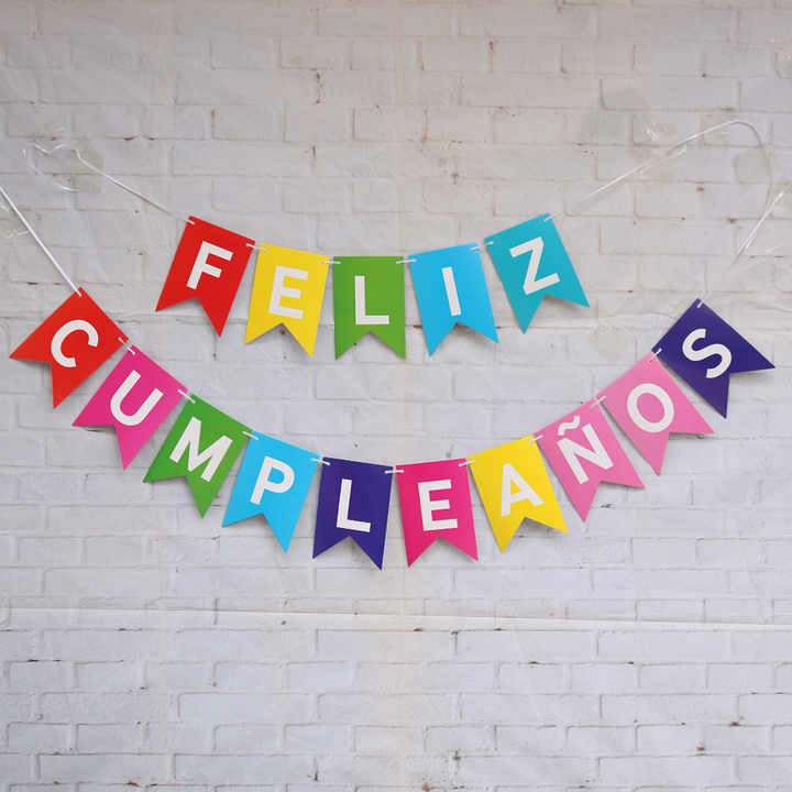 Feliz Cumpleanos Banner Spanish - Happy Birthday Decorations