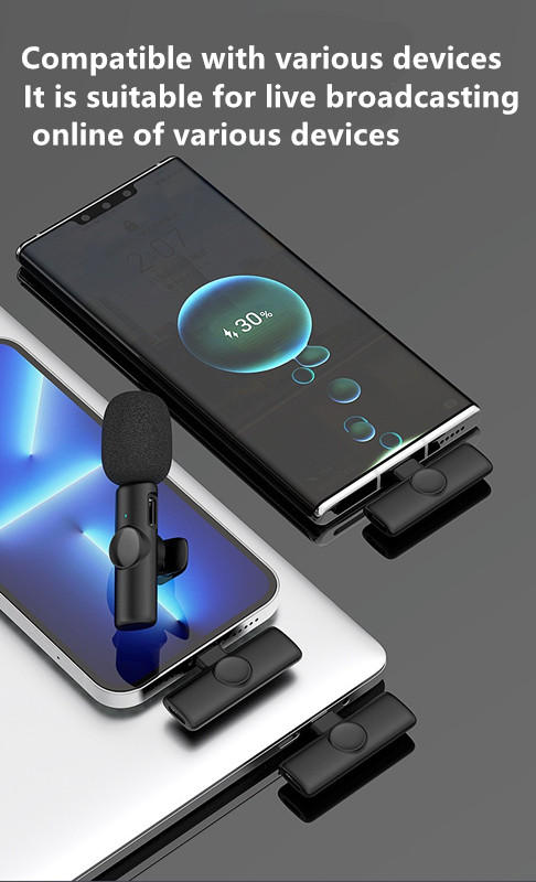 2022 One Drag Two Small Microphone Lapel Clip Lapel Microphone Wireless ...