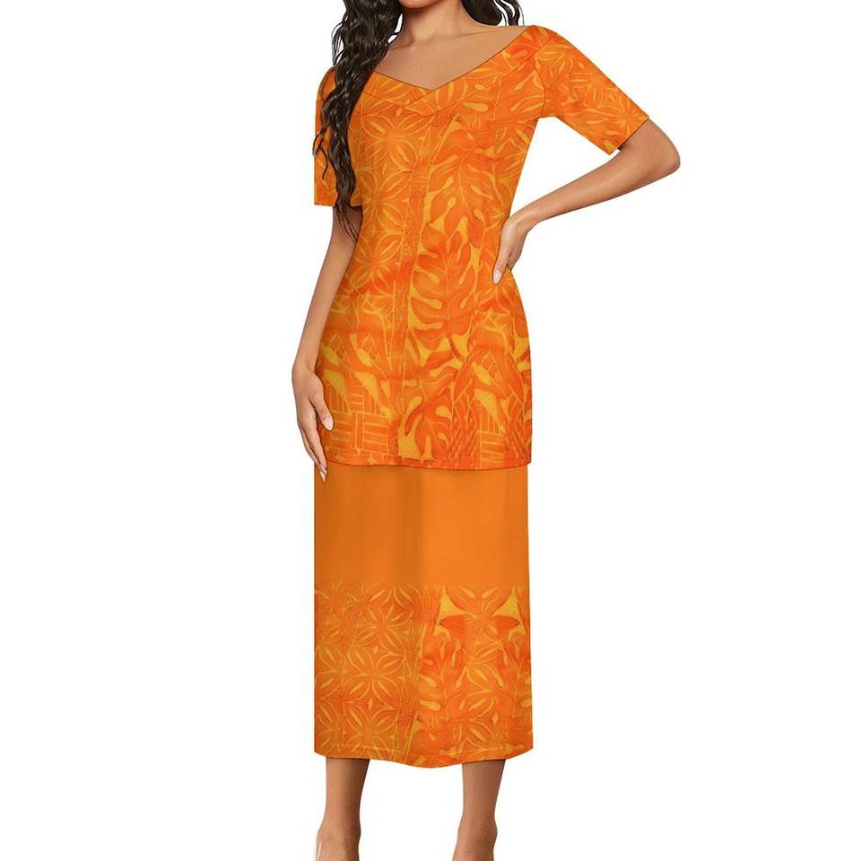 Factory Outlet Puletasi Plus Size Long Maxi Two Piece Skirt Set Dresses ...