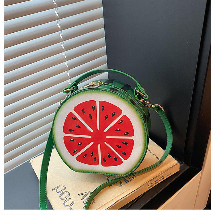 Novelty Fruit Cute Watermelon Design Small Round Shoulder Bag ...