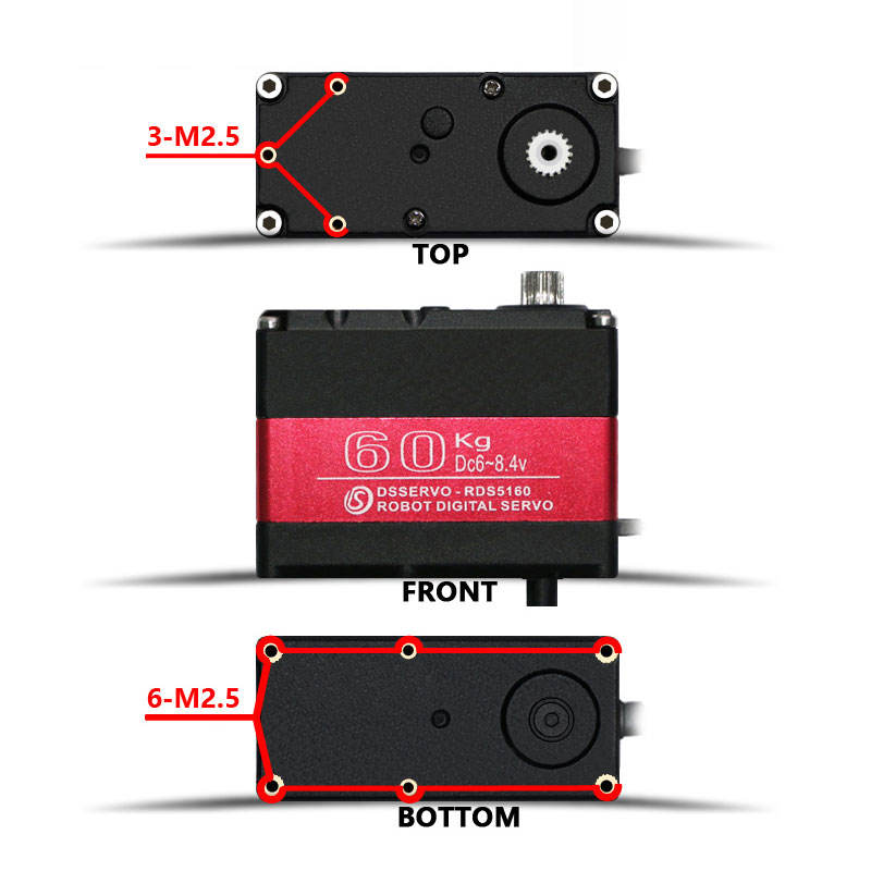 Dsservo RDS5160 180 Degree RC Servo Motor, 60KG Torque for Robotics ...