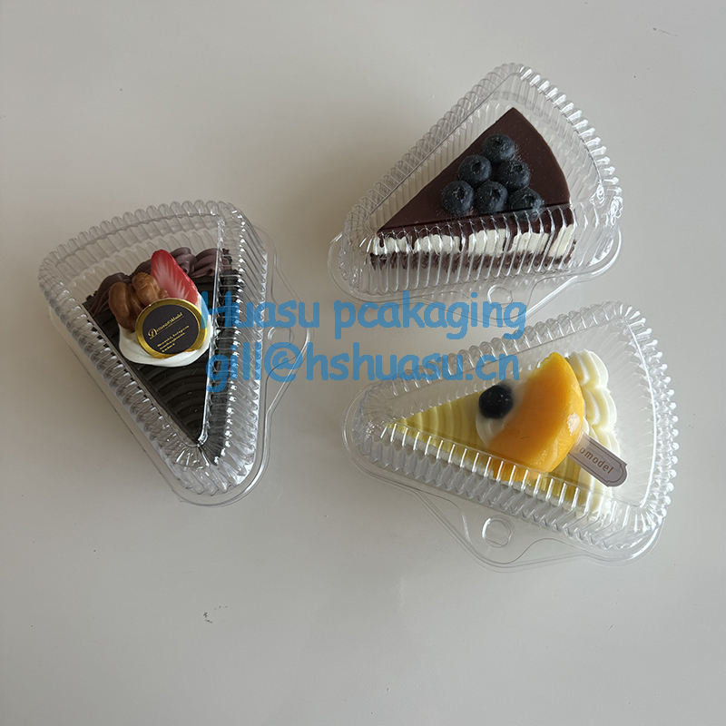 Triangular Clear Plastic Cake Container for Mousse and Cheesecake ...