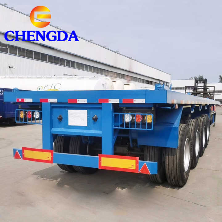 China Factory 40ft Roro Ship Container Flatbed Vehicle Semi Trailer for ...