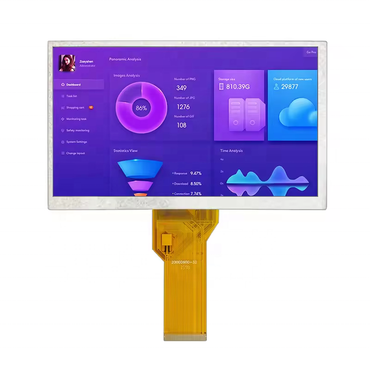 7 Inch TFT LCD Display Monitor - 800x480 High Brightness